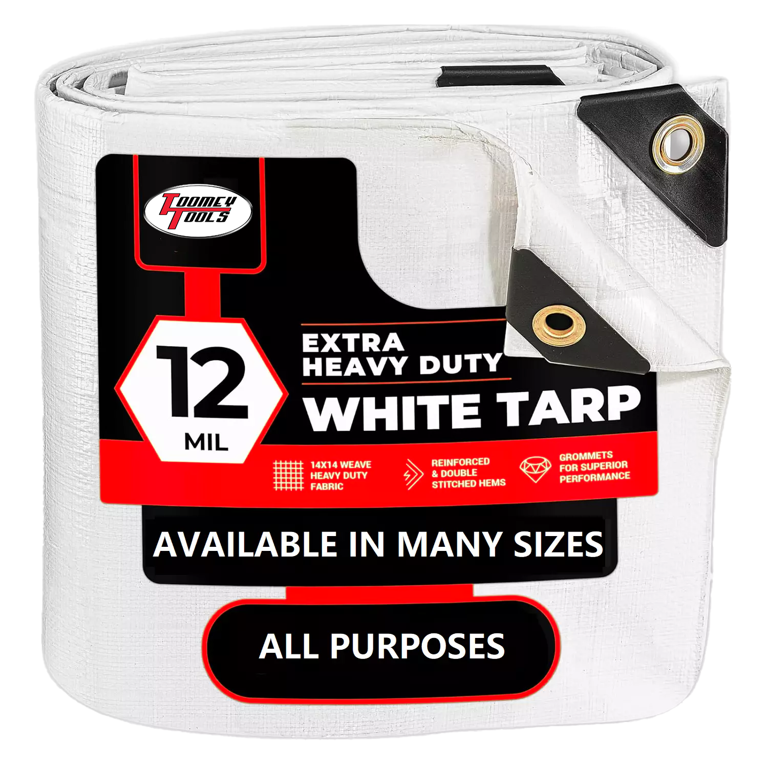 12 x 12 Heavy Duty Canopy Tarp - White – My Store